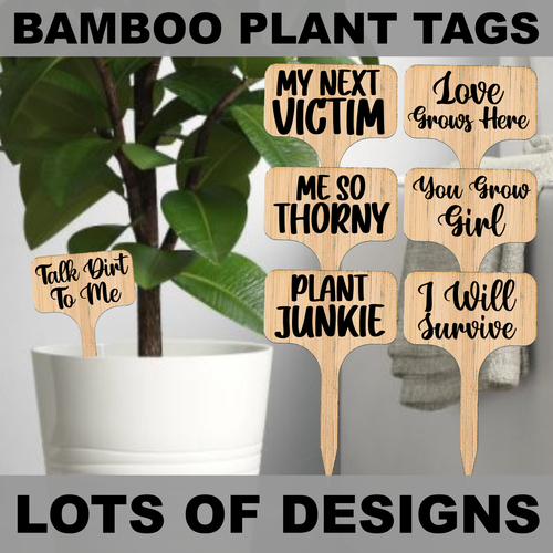 Funny Plant Labels Puns Stickers Pot Planter Bamboo Garden Stakes Herb ...