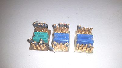 3 Integrated Circuit Sockets with Gold Tube Pin Sockets & Some Gold ...