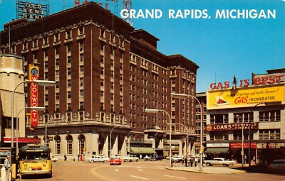 The Pantlid Hotel Campus Square Street Scene Grand Rapids,MI Vtg 1950's ...