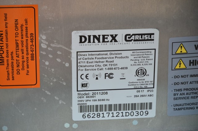 Dinex 2011208 Duratherm Induction Charger 208V 3PH FOOD WARMER for sale ...