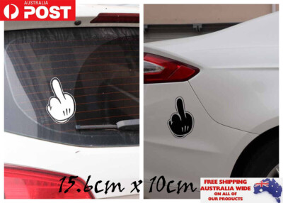 Rude Middle Finger Sticker Glossy PVC Vinyl Decal For Car Window Ute ...