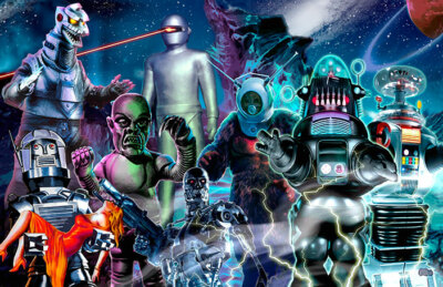 Space Robots Attack Art Print – Robby, Gort, Tobor, B9 & more - by ...