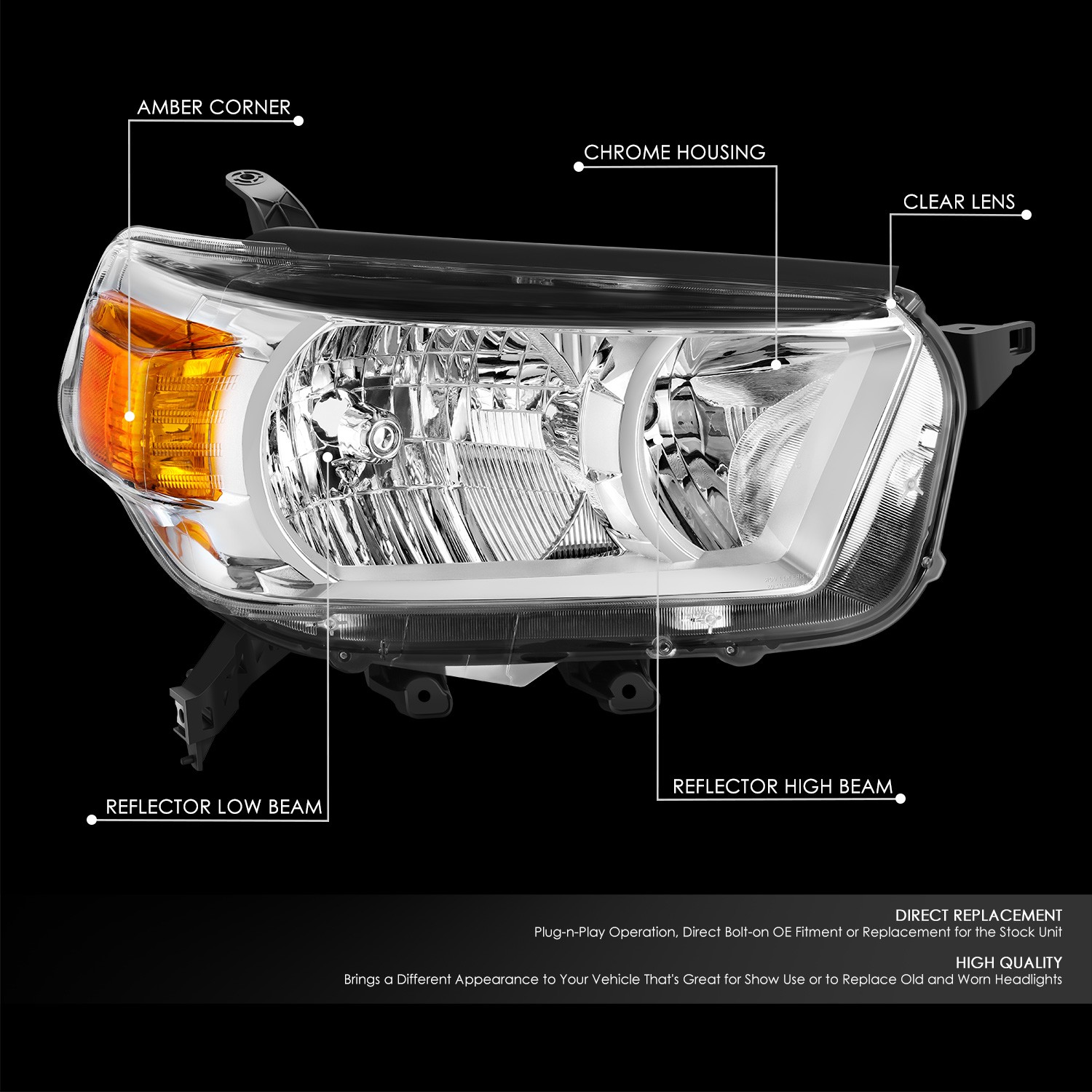 Fit 10-13 Toyota 4Runner Limited SR5 Passenger Right Side Headlight ...