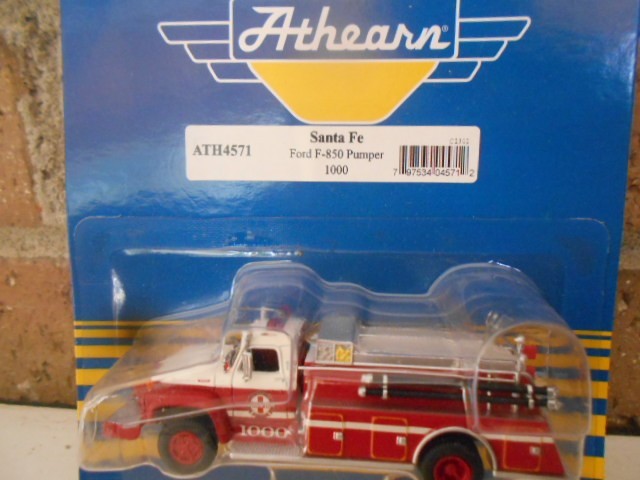 Athearn HO Ford V-8 F850 Santa Fe Railroad Fire Pumper Truck #1971 | eBay