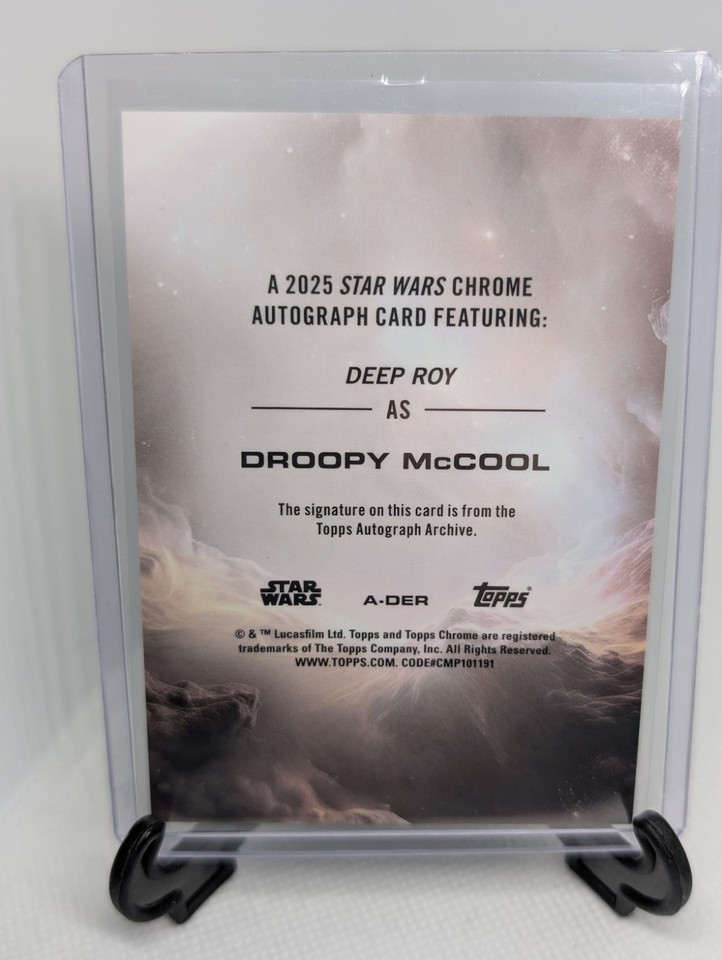 2025 TOPPS CHROME STAR WARS DROOPY MCCOOL GOLD REFRACTOR #/50 AUTO DEEP ...