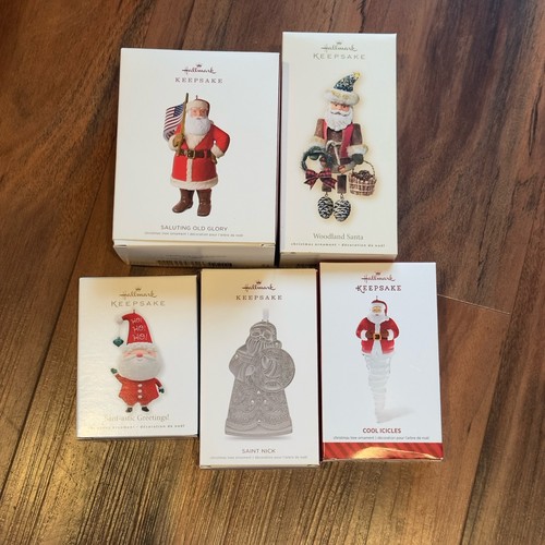 Lot Of 5 Hallmark Father Christmas Keepsake Ornaments 07, 10, 14, 18 ...