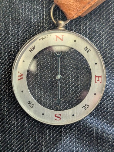Vintage Japan Double Two Sided Glass Pocket Compass Transparent WWII ...