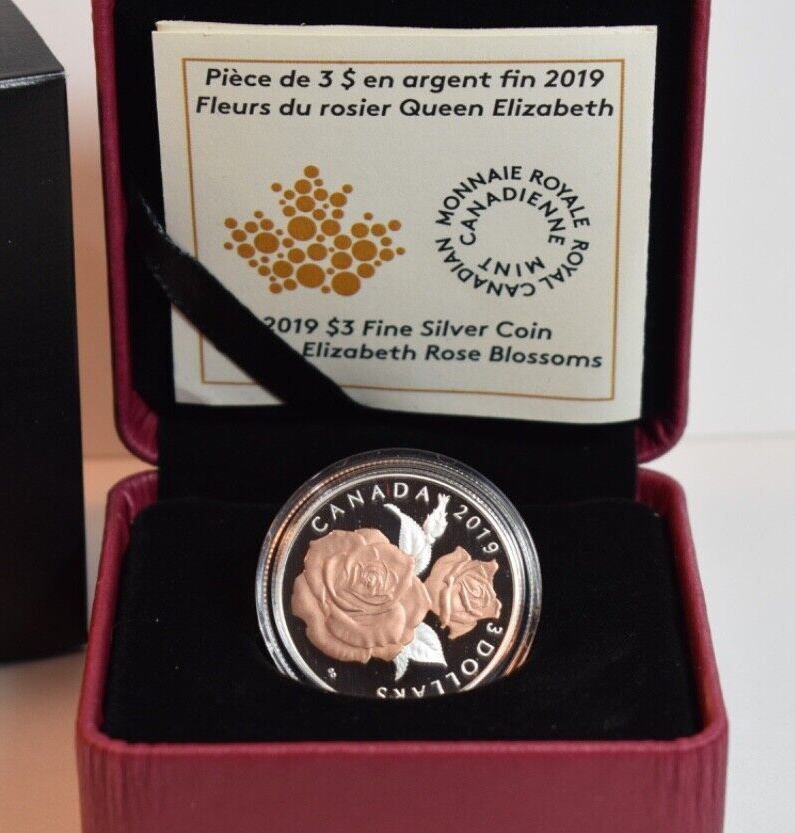2019 Canada $3 fine silver coin - Elizabeth Rose Blossoms | eBay