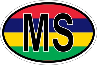 Sticker oval flag vinyl country code MS mauritius | eBay