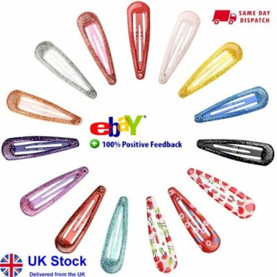 Women Girls Hair Clips Glitter Snap Bendy Side Metal Clip Hair ...
