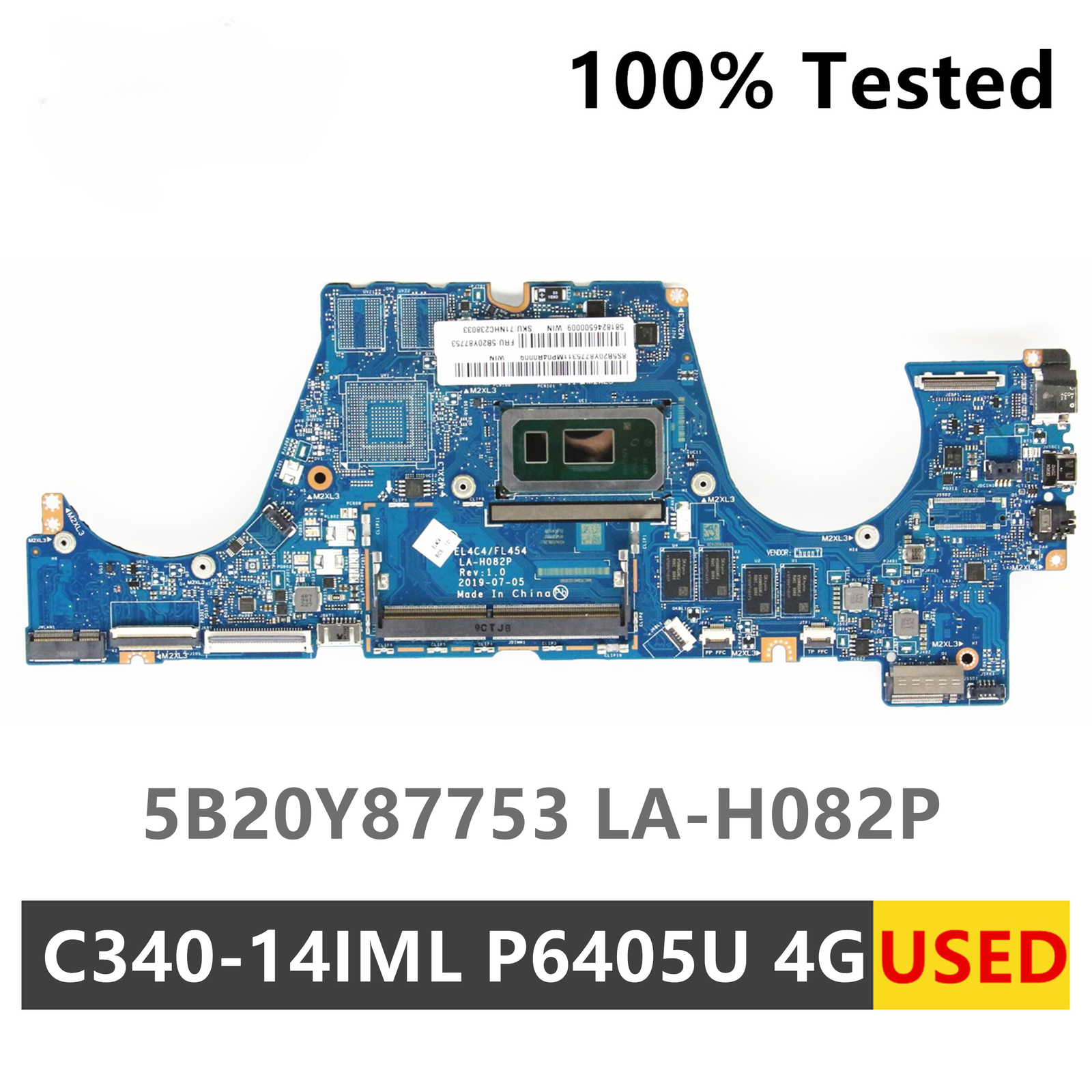 LA-H082P For Lenovo C340-14IML Motherboard With 6405U CPU 4G RAM 100% ...