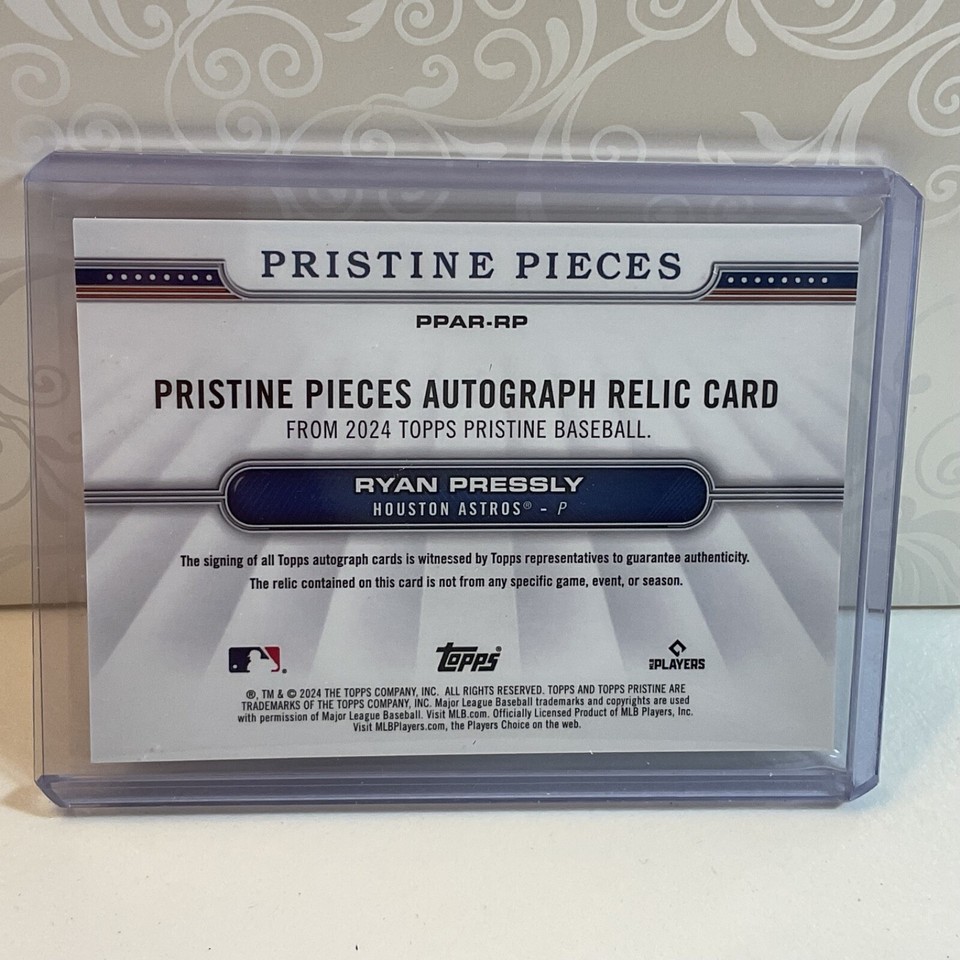 Ryan Pressly 2024 Topps Pristine Pieces Relic Auto #PPAR-RP Houston ...