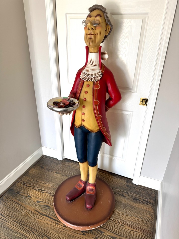 Life Size Butler Statue Resin Restaurant Decor Waiter Valet Foyer ...