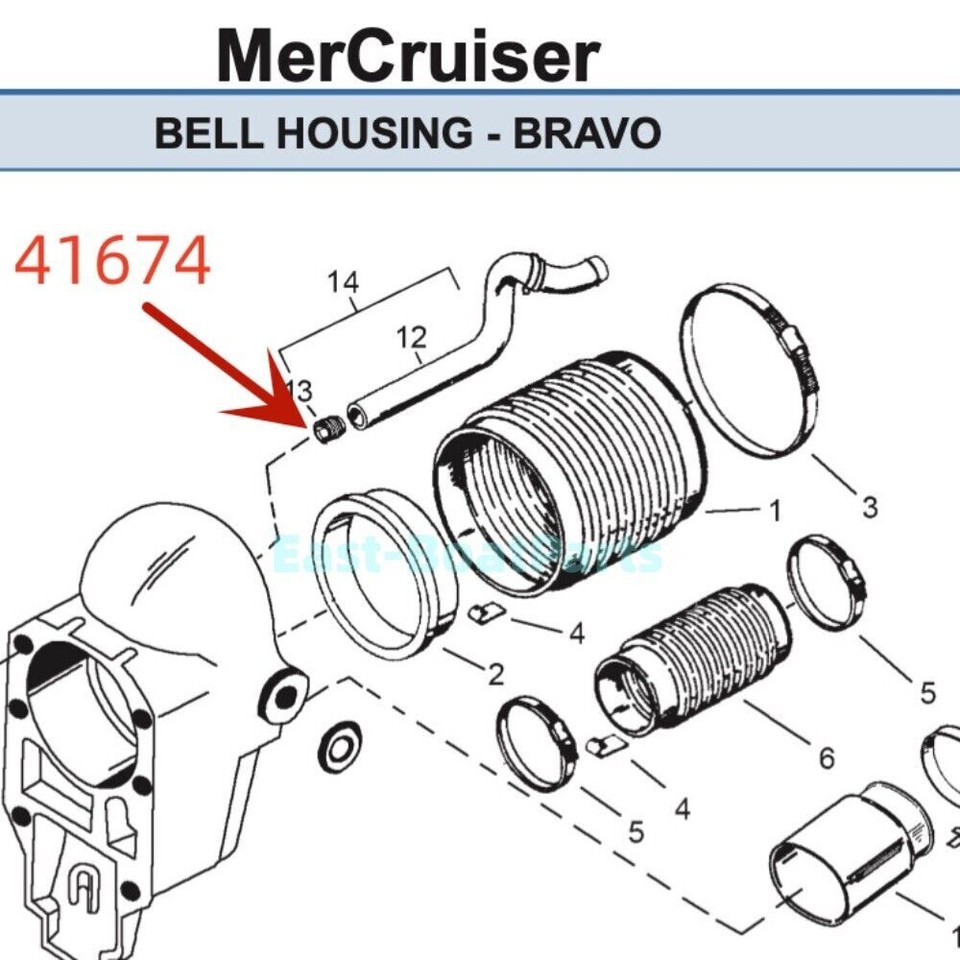 Water Hose Inserts and Tool for Mercruiser Bravo 41674T, 91-43579, GLM ...