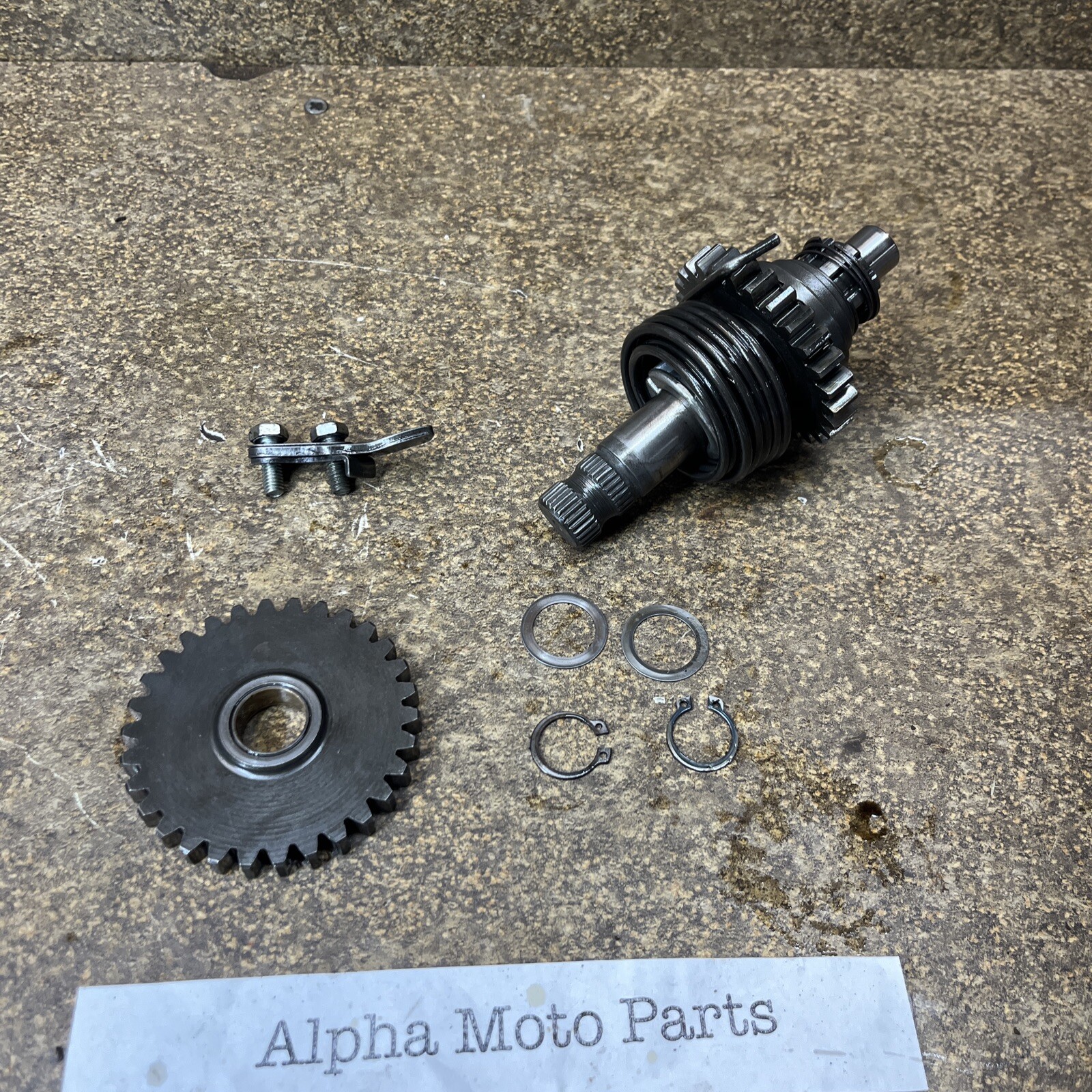 73 Kawasaki F11 250 Kickstart Shaft And Idler Gear Idle Kick Starter ...