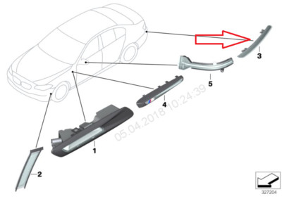 BMW 5 F10 Rear Bumper Left Reflector 7318555 63147318555 2015 New ...