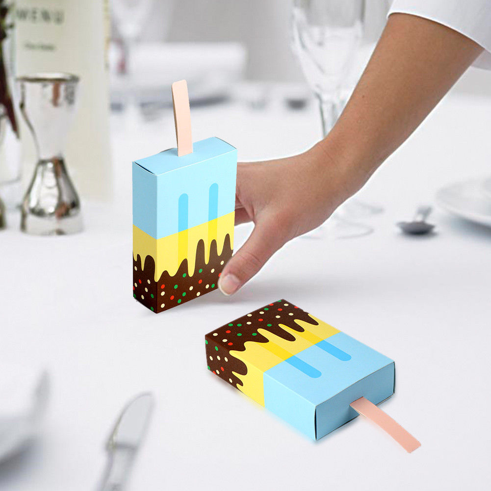 10x blue Ice Popsicle Candy Box Birthday Wedding Party Gift Baby Shower ...