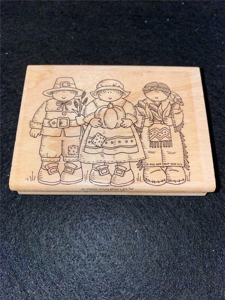 Stampin' Up UN-INKED Thanksgiving Fall Pilgrims Wood Block Stamp | eBay