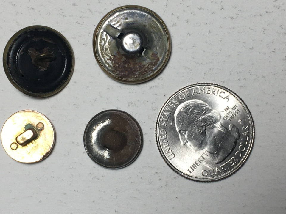 4 Small Antique Victorian Metal Cameo Buttons Classical Women Art ...