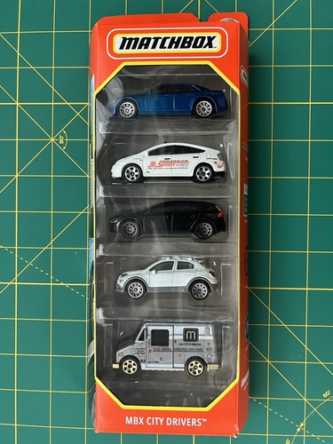 2022 MATCHBOX MBX CITY DRIVERS 5 PACK MULTIPACK - CHRYSLER TOYOTA VOLVO ...