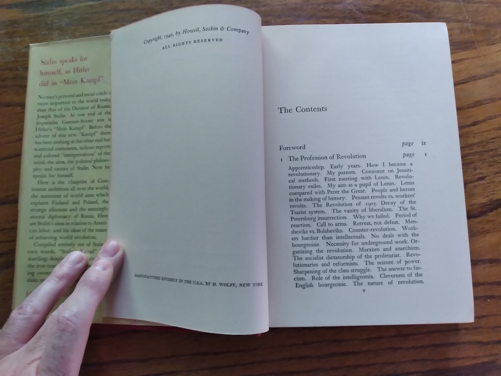 STALIN'S KAMPF 1940 1st Ed. Super-Rare book, MINT w/ DUST-JACKET ...