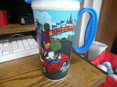 Disney World rapid fill resort insulated refillable mug blue lid-handle ...