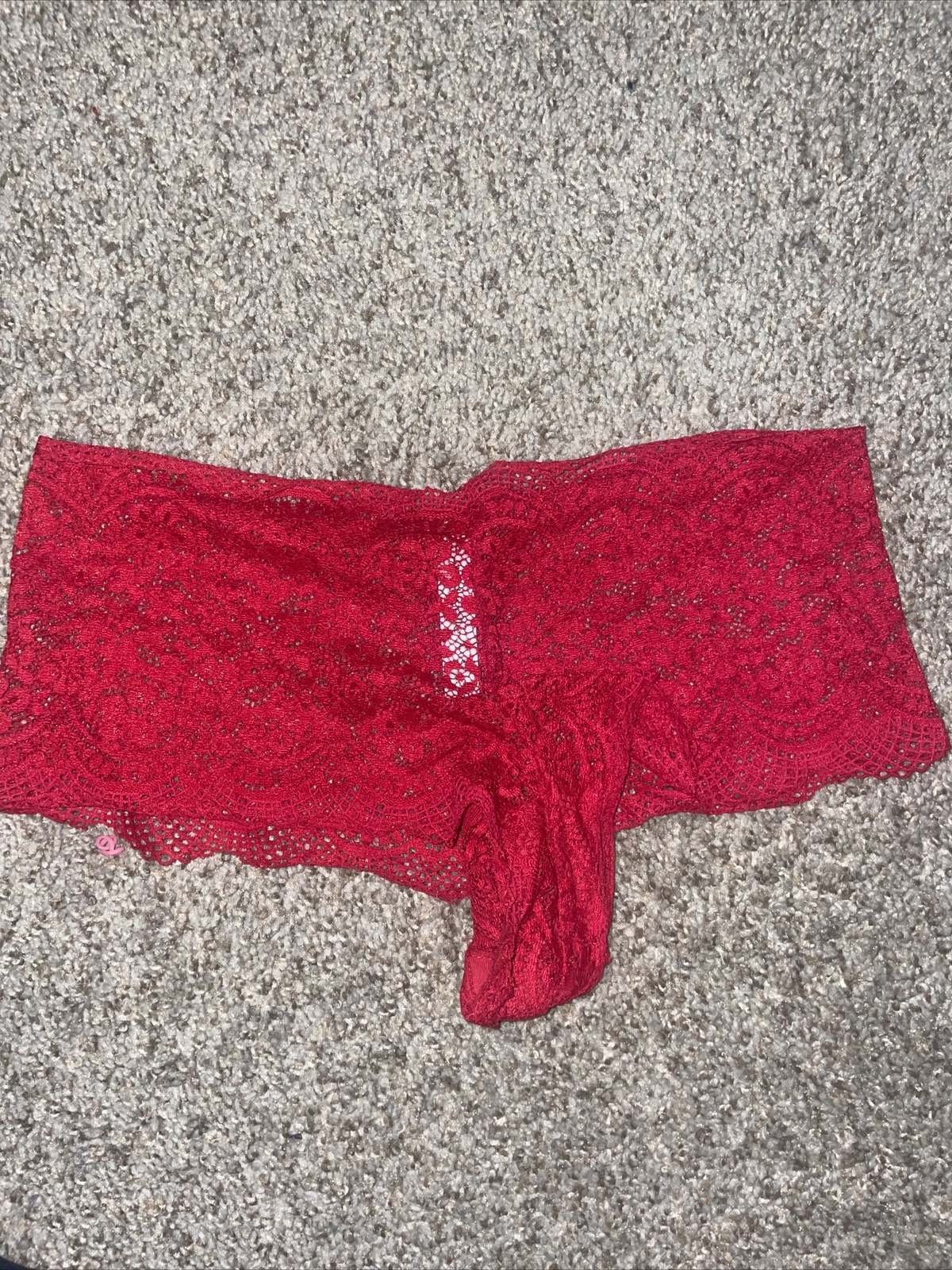 Nylon Spandex Lace RED CHEEKY Panty Brief Panties Vin… - Gem