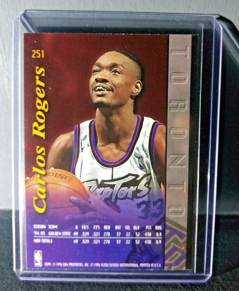 1995-96 Carlos Rogers Fleer Ultra #251 Raptors Expansion Team ...