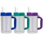 32 oz Double Wall Insulated Hospital Mugs - Cold Drink Mug with Straw ...