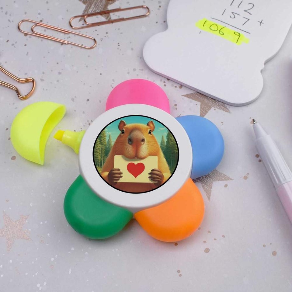 'Capybara Love Note' Flower Shape Highlighter Pen (HL00037916) | eBay