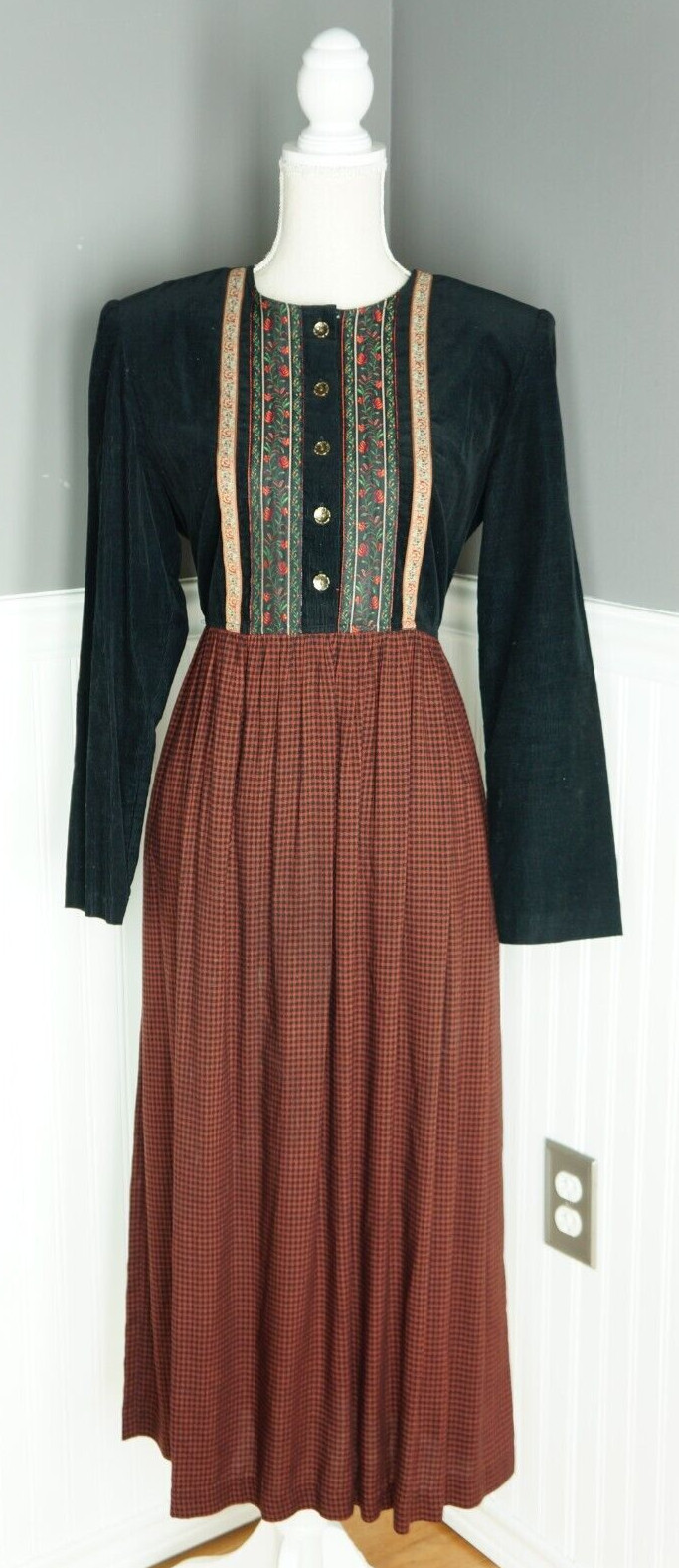 Karin Stevens Petites Dress Vintage 1980s Cottagecore… - Gem