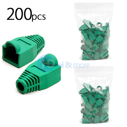400x Green CAT5E CAT6 RJ45 Ethernet Network Cable Strain Relief Boots ...