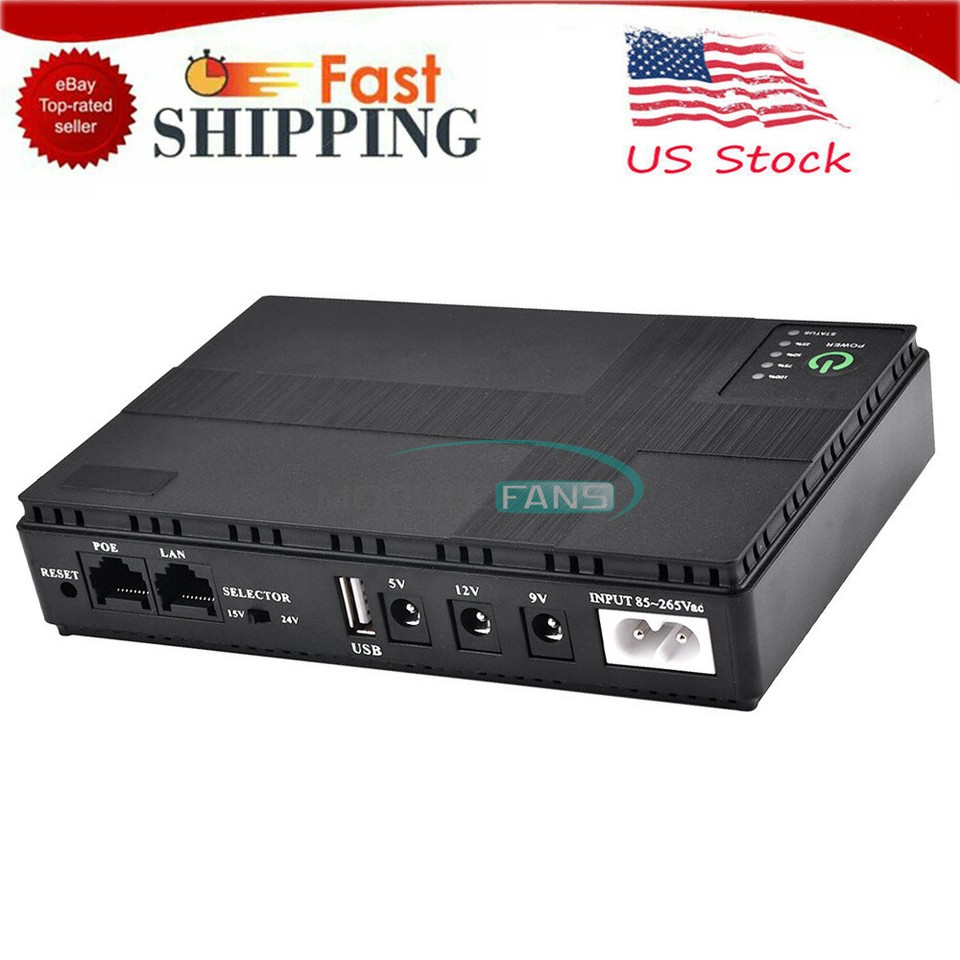 10400mAh Portable UPS 5V/9V/12V Uninterruptible Power Supply For WiFi ...