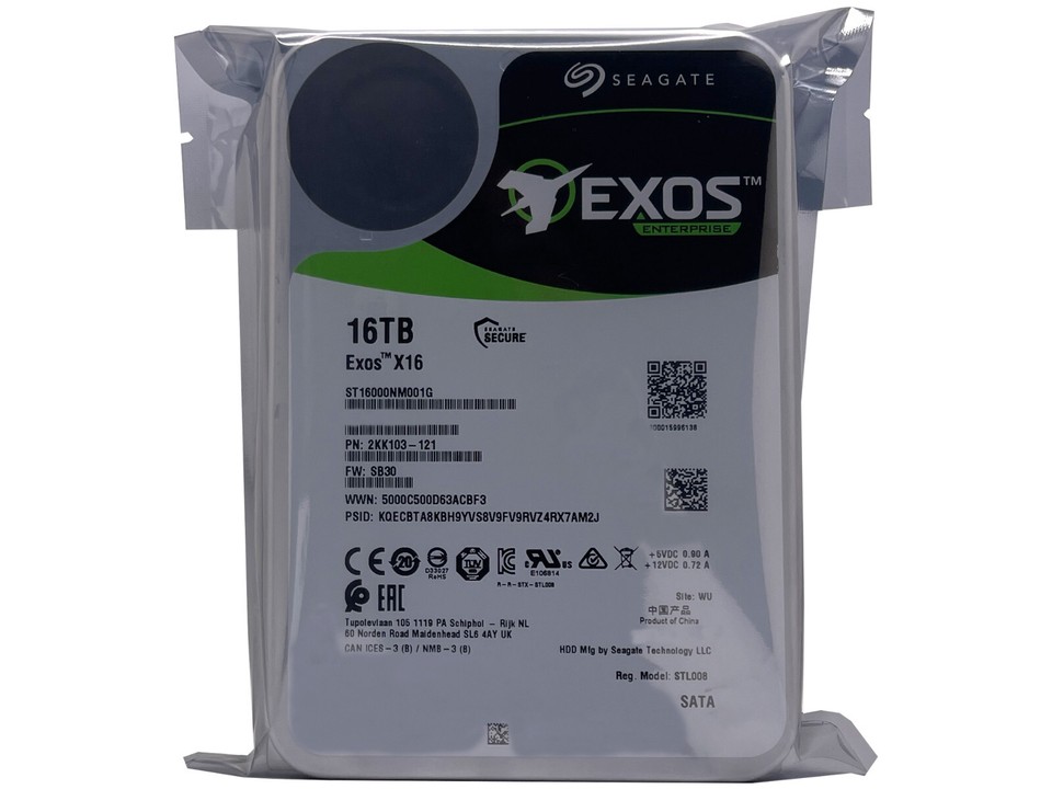 Seagate Exos X16 16TB 256MB 7200rpm 3.5" SATA 6Gb/s Hard Drive ...