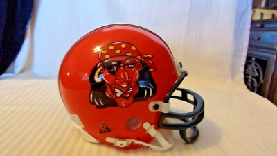 Riddell Orange Mini Helmet With Custom Painted Logo of Angry Pirate ...
