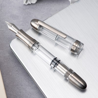 Asvine P36 Piston Fountain Pen Bock/ Asvine Nib, Titanium & Acrylic ...