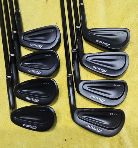 FORGED MIZUNO MP 60 BLACK NITRIDE 3-PW BLUEPRINTED SPINE ALIGNED S300 ...