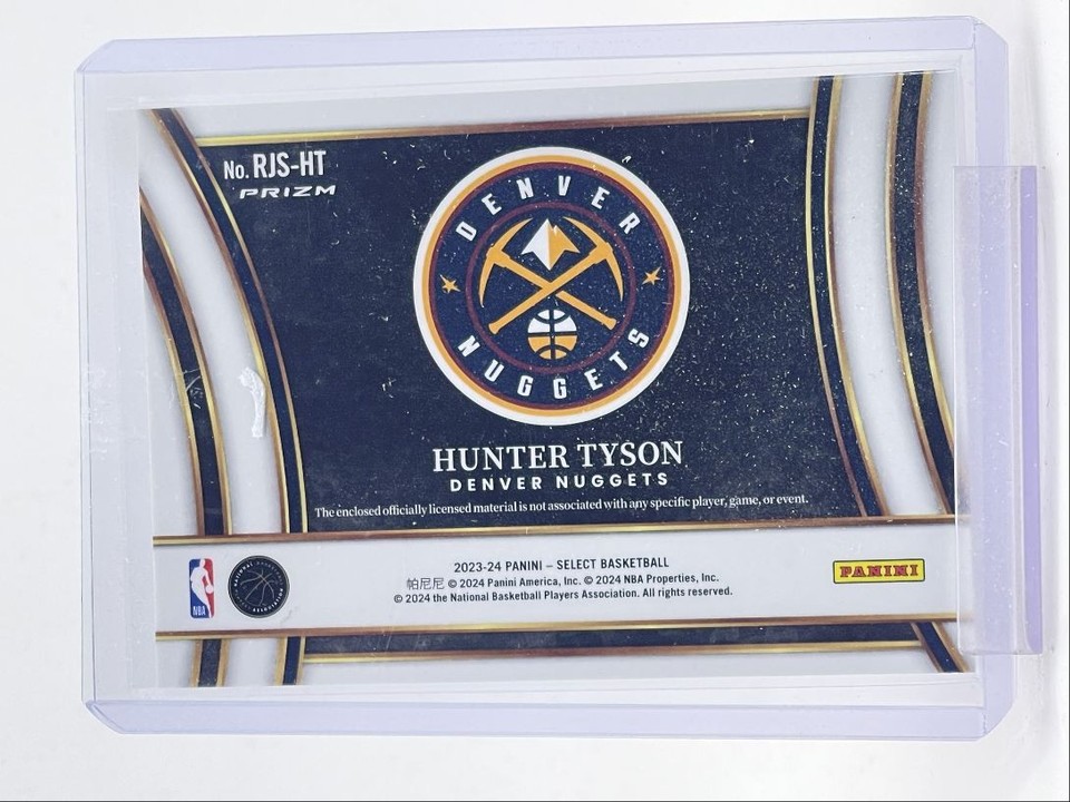 HUNTER TYSON 2023-24 SELECT ROOKIE JUMBO PATCH SILVER PRIZM RC Q1300 | eBay
