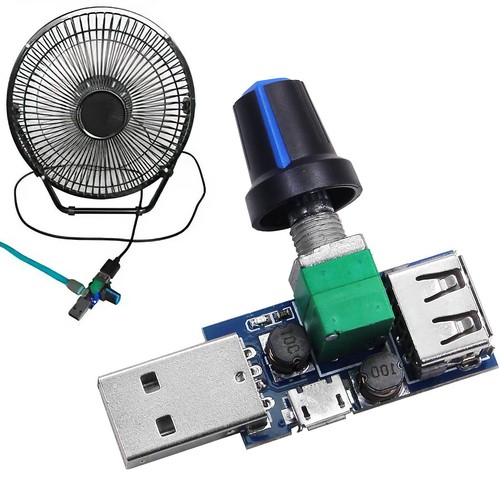 5-12V USB Fan Speed Controller Adjustable Potentiometer with Male ...
