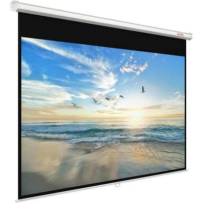 Projector Screen Manual Pull Down 112 Inch 16:9 Auto Locking Indoor ...