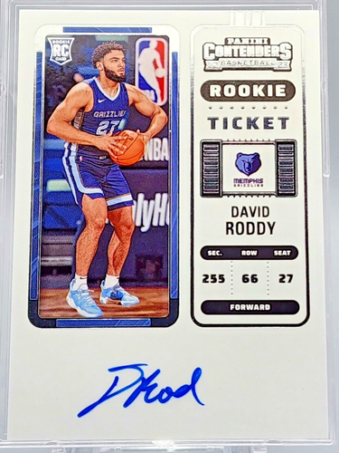 David Roddy On Card Auto 2022-23 Contenders 105 Rookie Ticket RC ...