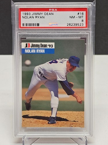 NOLAN RYAN 1993 Jimmy Dean Sausage PSA 8 NM-MT NrMt-Mint Graded #16 MSA ...