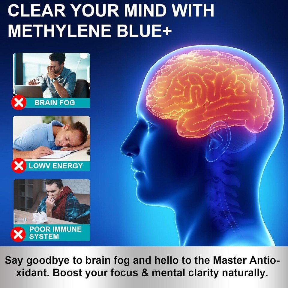 Methylene Blue Drops for Brain Health + Energy No Formaldehyde 2 fl oz ...
