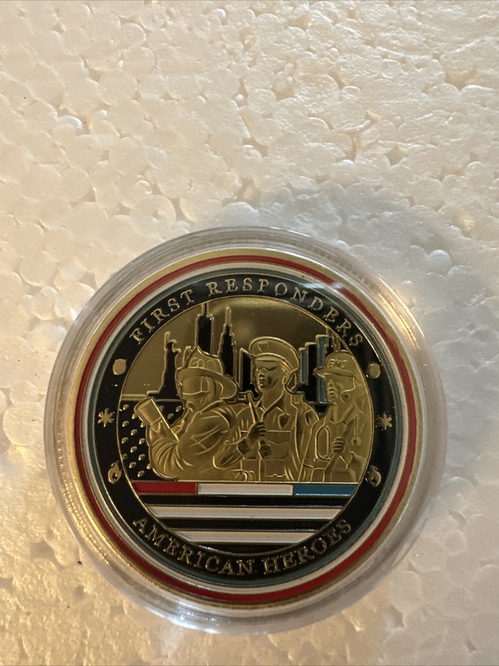 First Responders Hero Challenge Coin American EMS Police Firefighter | eBay