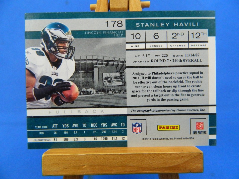 Stanley Havili Playoff Contenders 2011 Autograph Auto RC Rookie | eBay