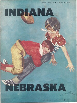 1956 10/20 football program Nebraska Cornhuskers Indiana Hoosiers Bill ...