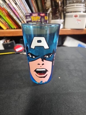 Marvel Avengers Captain America drinking cup GLASS | eBay