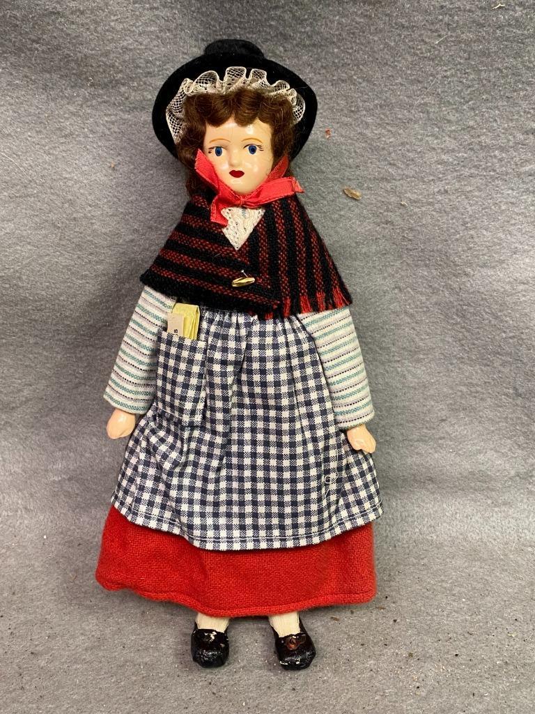 VINTAGE 9 1/2 INCH COMPOSITION WELSH DOLL MADE BY JOAN LUCAS WALES ...