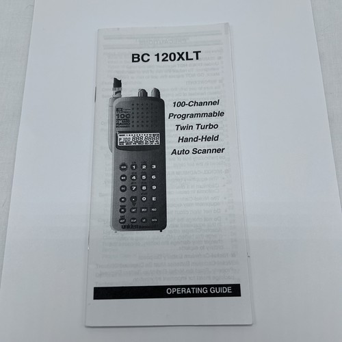 1994 Uniden Bearcat BC 120XLT Hand-Held Auto Scanner Operating Guide ...