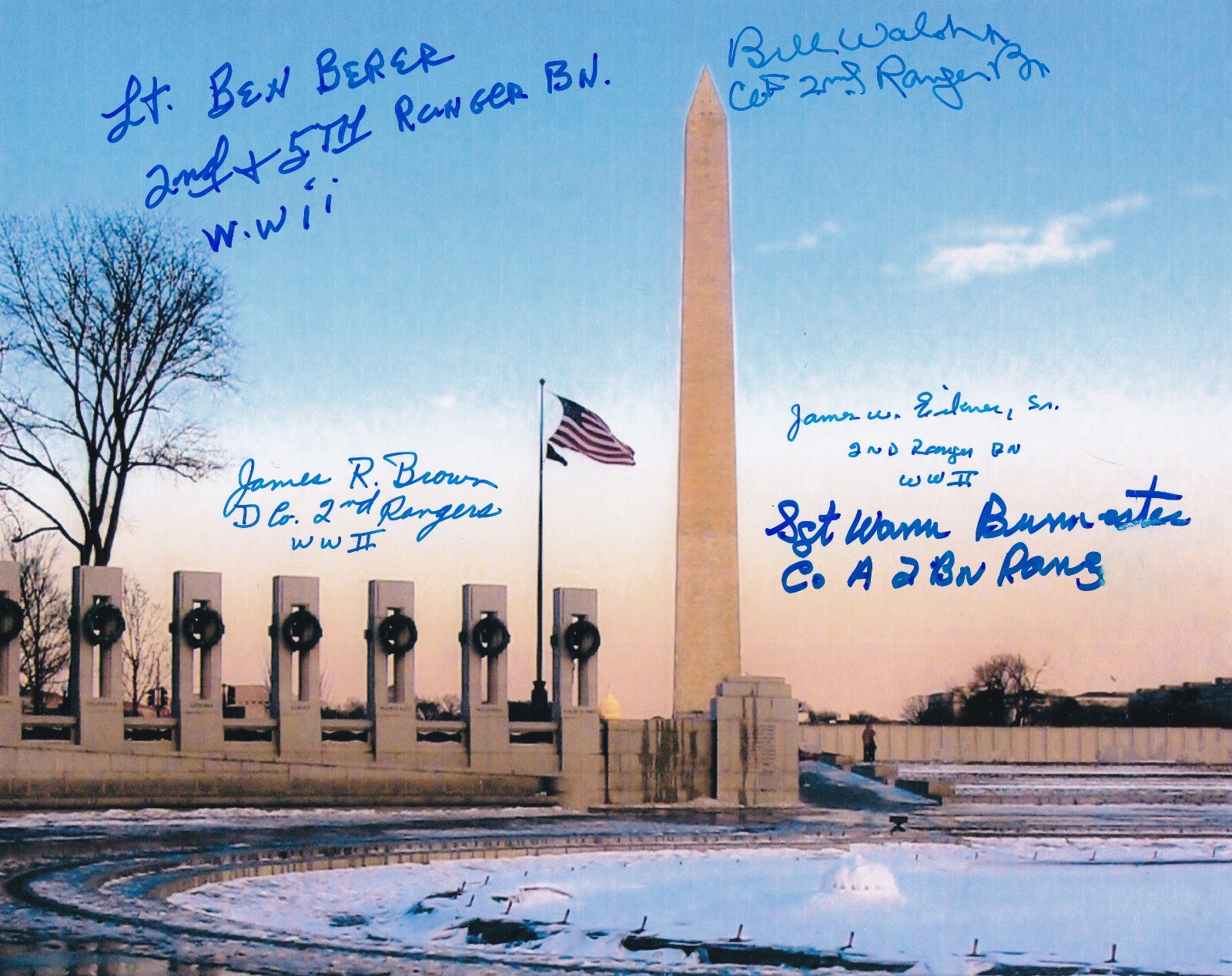 Pointe-Du-Hoc WWII D-Day Rangers COMBO SIGNED BY (5) 8x10 PHOTO ...